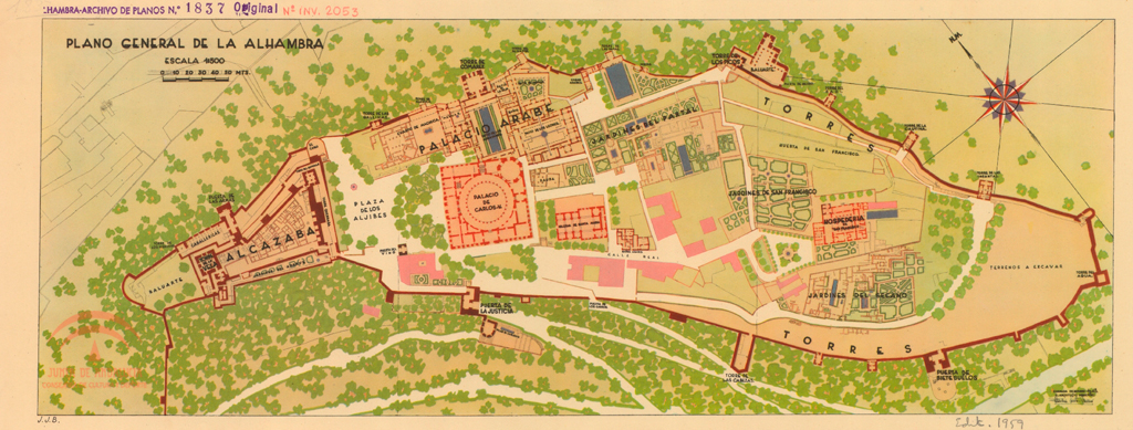 Plano general de la Alhambra