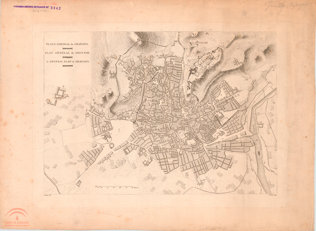 Plano general de Granada. Plan général de Grenade. A general plan of ...