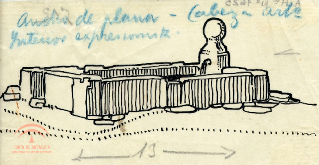 Dibujo de pilón o abrevadero